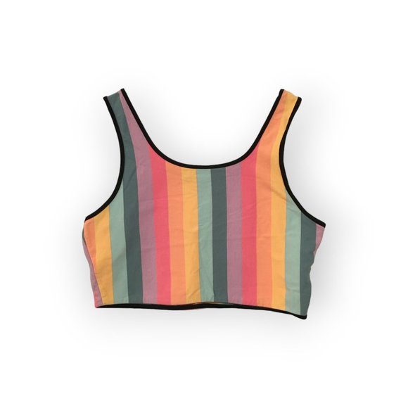 Tops | Multicolor Striped Tank Top Crop Top | Poshmark